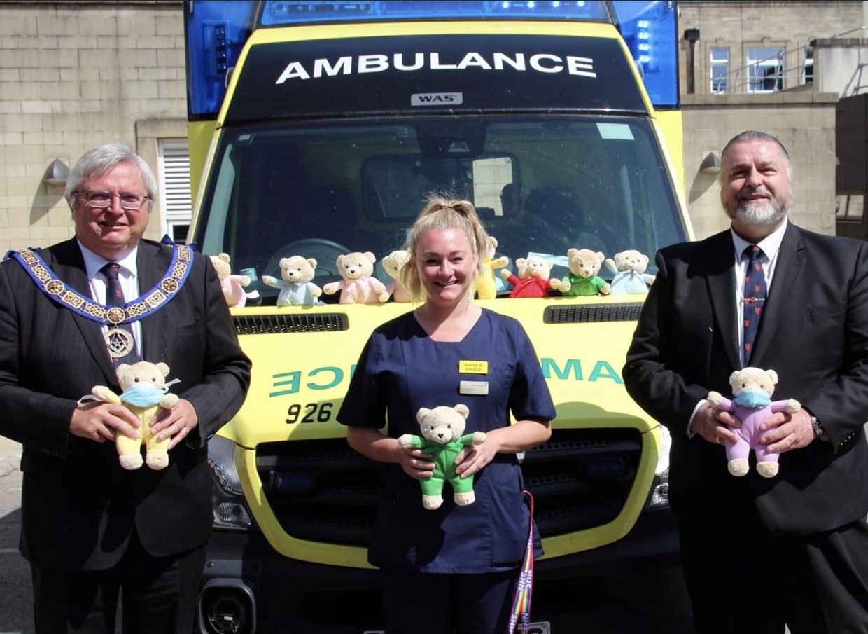 Teddies for Loving Care show their support for the NHS